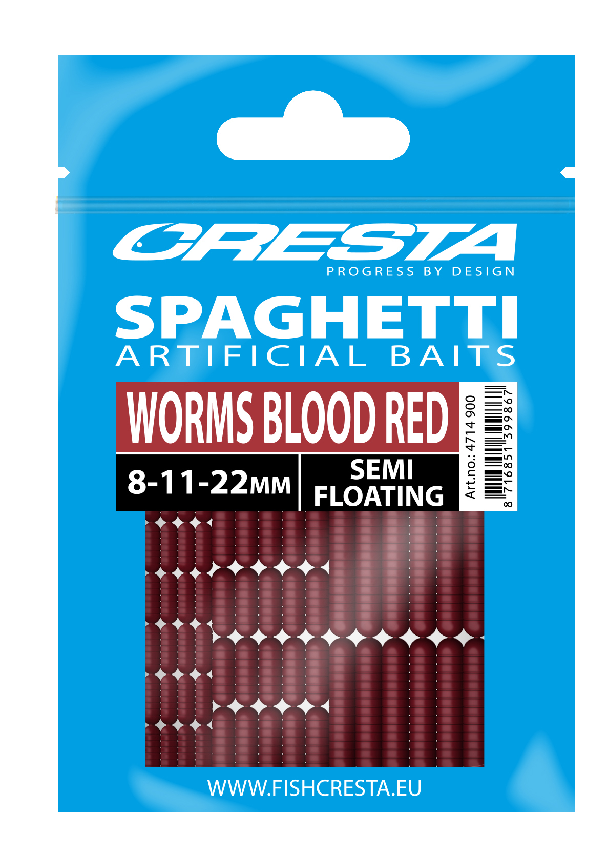 Cresta Spaghetti Worms 8-11-22mm - Nipro Hengelsport