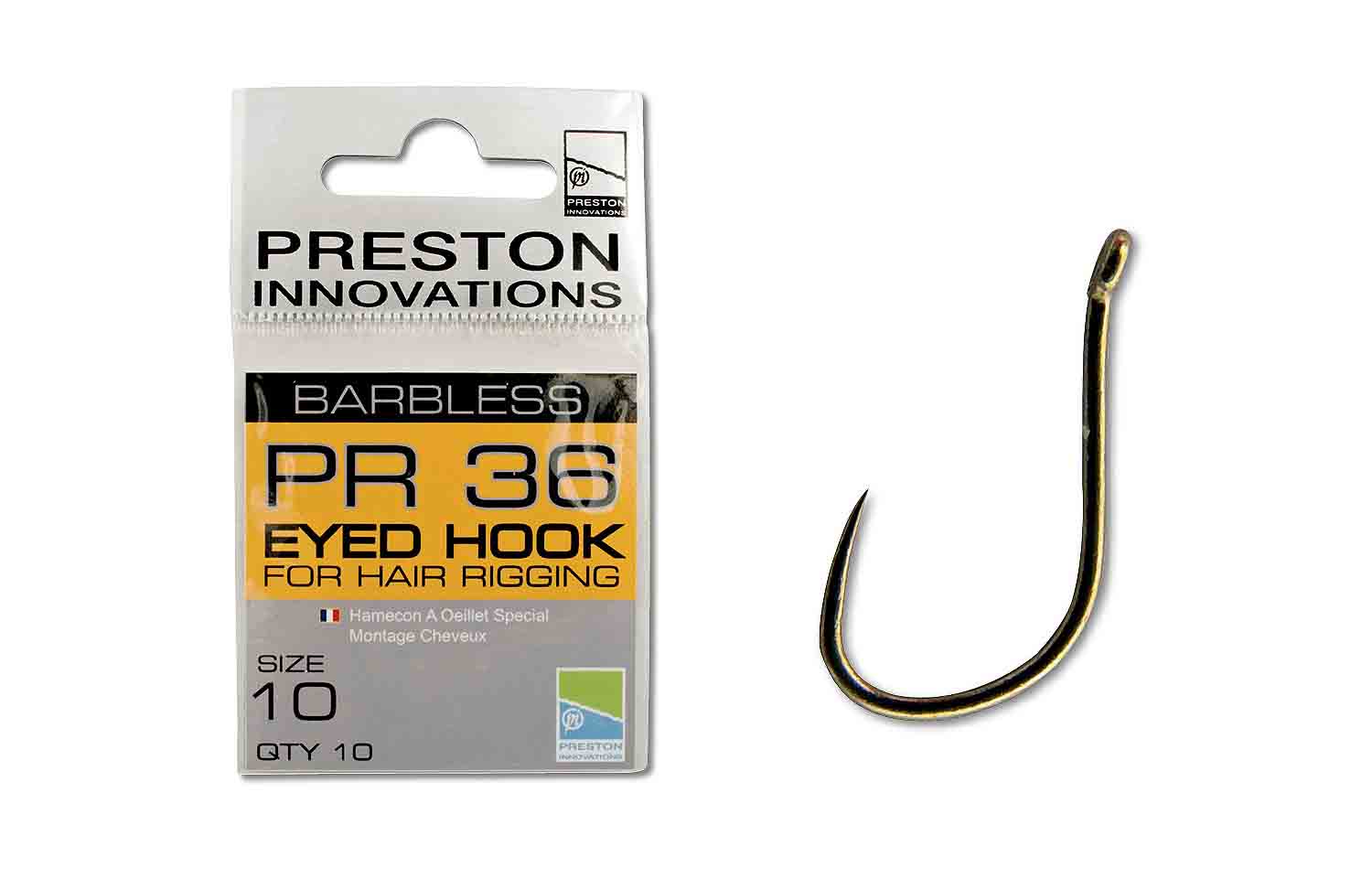 PR36 Preston Eyed Hook For Hair Rigging Size20 10pcs - Nipro Hengelsport