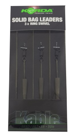 Korda Solid Bag Leaders 3x Ring Swivel Weed/Silt 1ft - Nipro Hengelsport