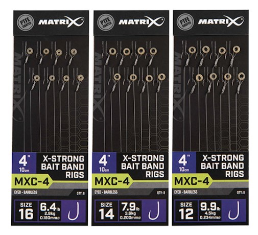 Matrix Bait Band Rig MXC-4 X-Strong 10cm 8pcs - Nipro Hengelsport